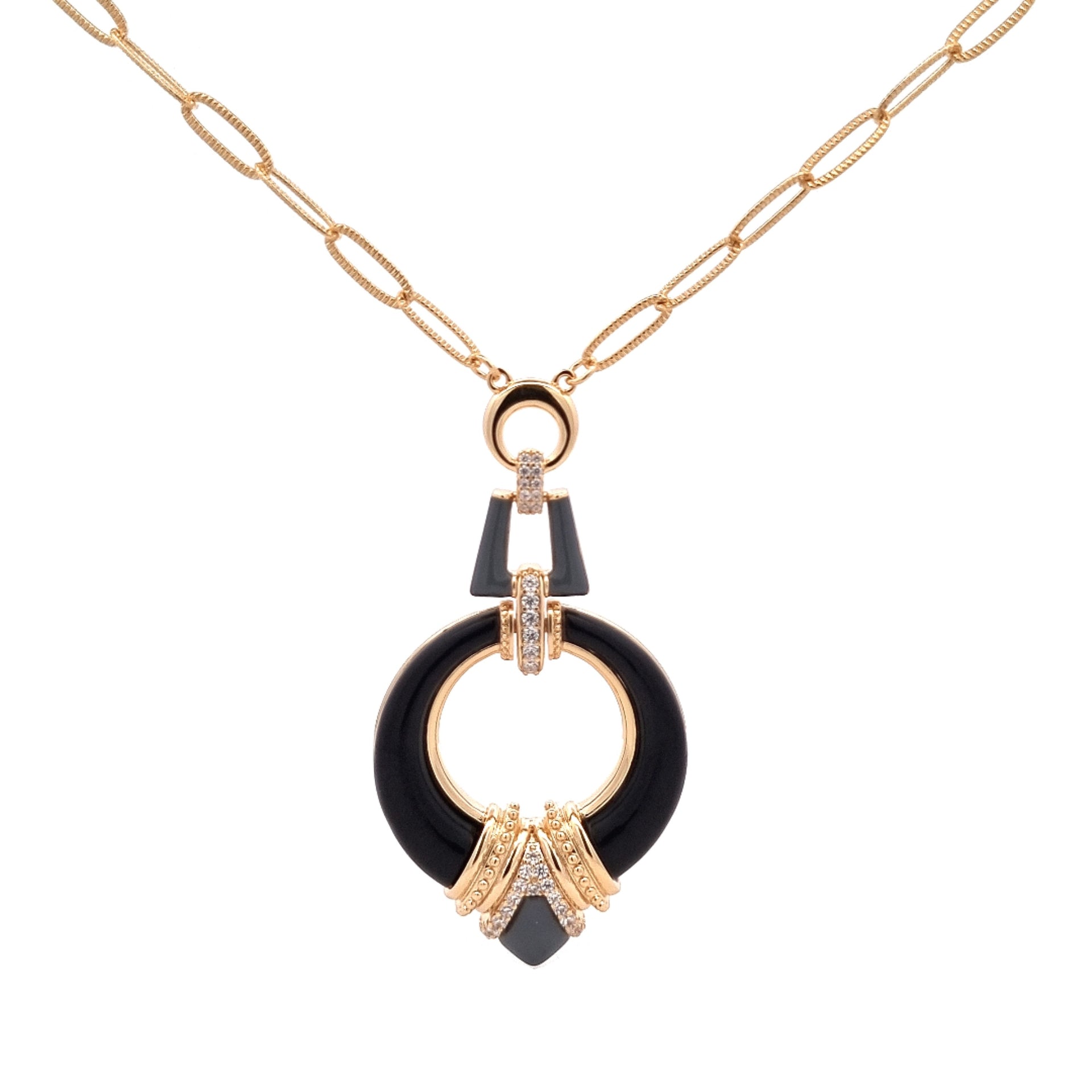 Colar Latão e Zircónias- COLEÇÃO BRASS – KIKO Ourivesarias